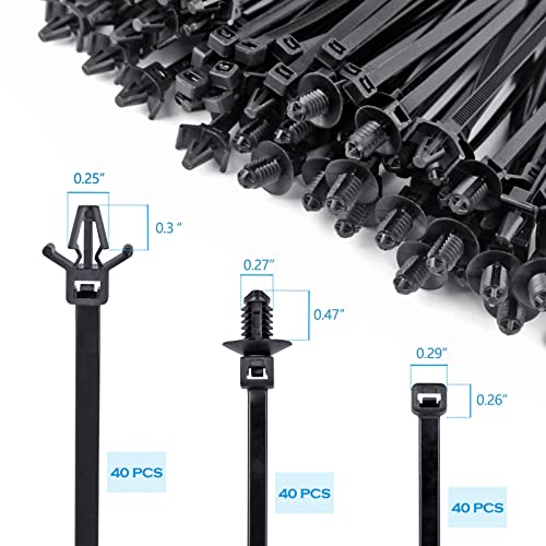 Snapklik.com : UNIGT 150pcs Push Mount Cable Zip Tie
