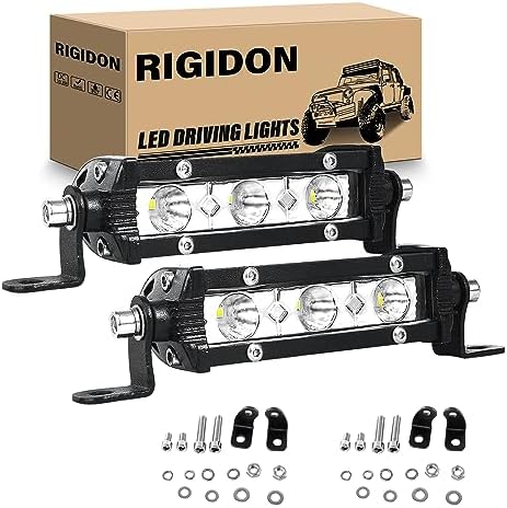 RIGIDON 2PCS 15W LED Light Bar 4Inch Slim Light Bar Single Row ...