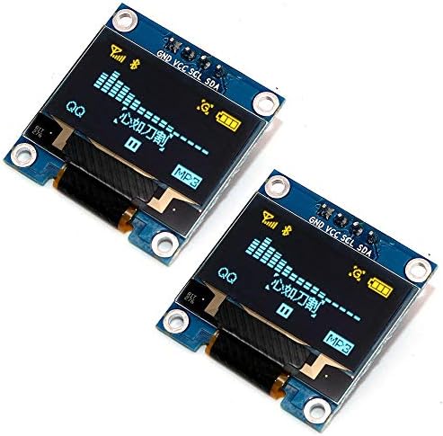 DollaTek 2Pcs 0.96" I2C IIC SPI Serial 128x64 OLED Display 1306 Module Board with Pin Headers ...