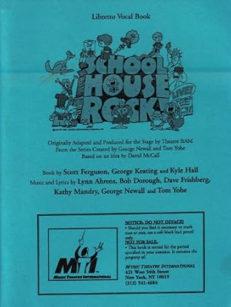 Schoolhouse Rock Live Jr. Libretto / Vocal Book: Scott Ferguson, George ...