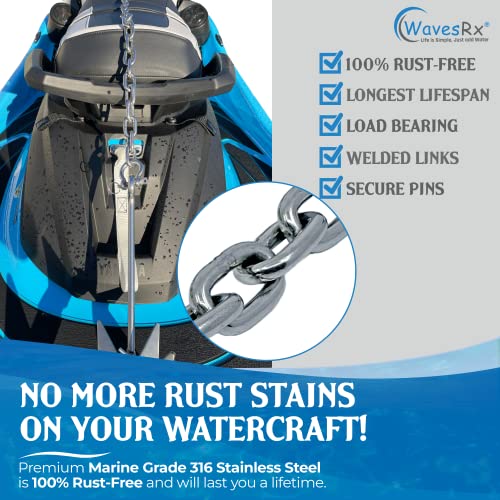 Snapklik.com : WAVESRX Stainless Steel Anchor Chain For Boats, Jet Skis ...