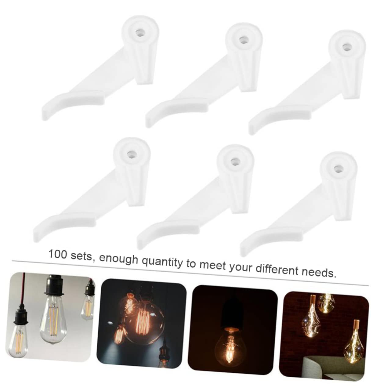 UNOMOR 100pcs Ceiling Lights Fixing Clips White PP Rotatable For Home ...