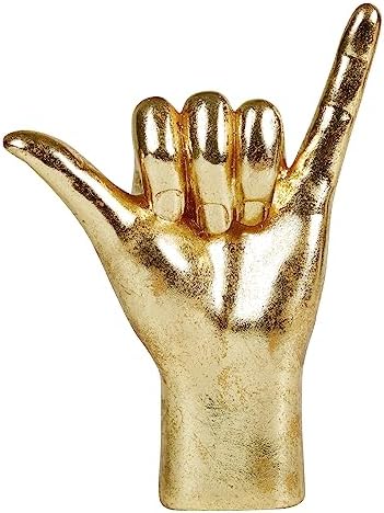 Amazon.com: MicDecor 7.8'' Resin Gold Ornament ASL Signal Sculpture, 66 ...