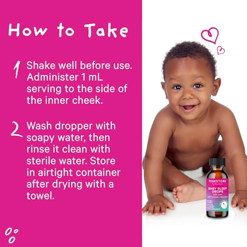 Pink Stork Baby Sleep Drops, Naturally Support Sleep Without Melatonin ...
