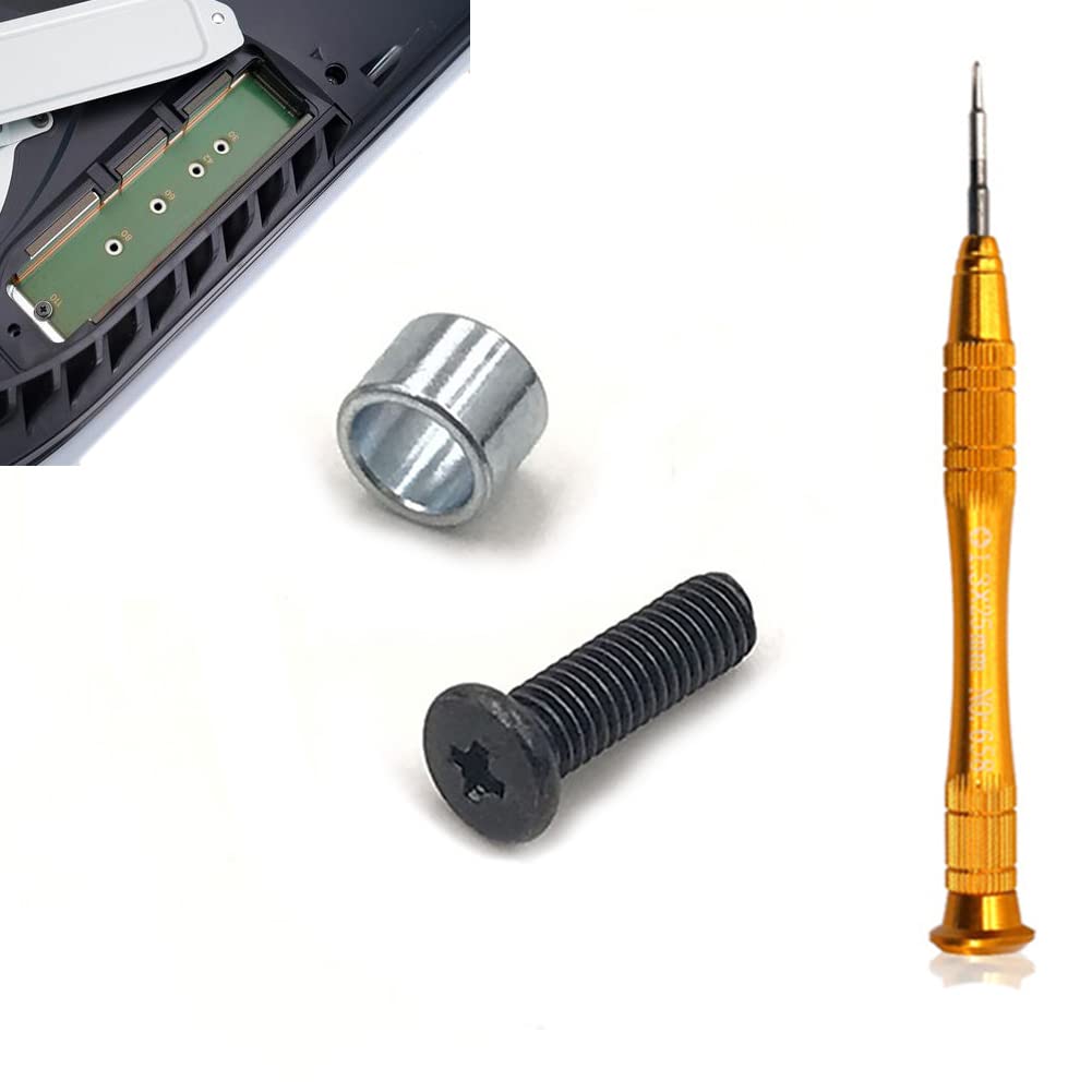 1PC Ps5 SSD Screw And Ring Replacement And 1PC Cross Screwdriver For