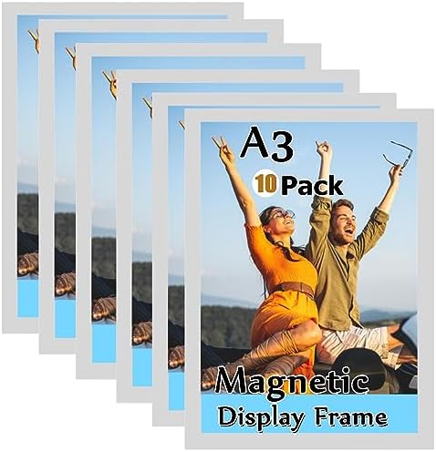 A3 Magnetic Sign Holder, Gocoffun 10 Pack Self Adhesive Magnetic ...