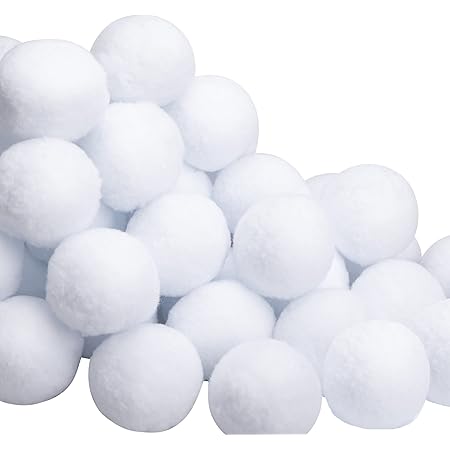 Amazon.com: 50-PK Fake Snowballs for Kids I Indoor Snowball Fight Set I ...