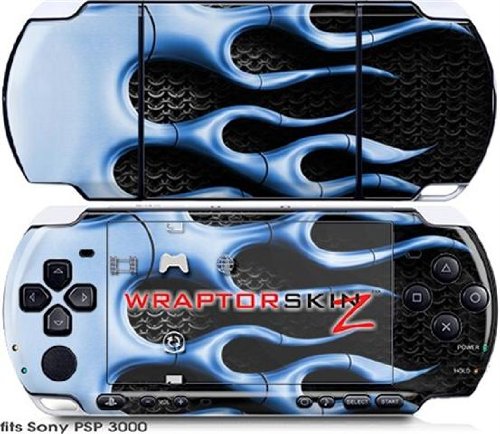 Amazon.com: Sony PSP 3000 Decal Style Skin - Metal Flames Blue (OEM ...