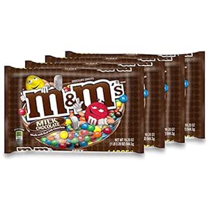 Amazon.com: M&M'S Caramelos de chocolate con leche, bolsa de 19.2 onzas (paquete de 4) : Comida ...