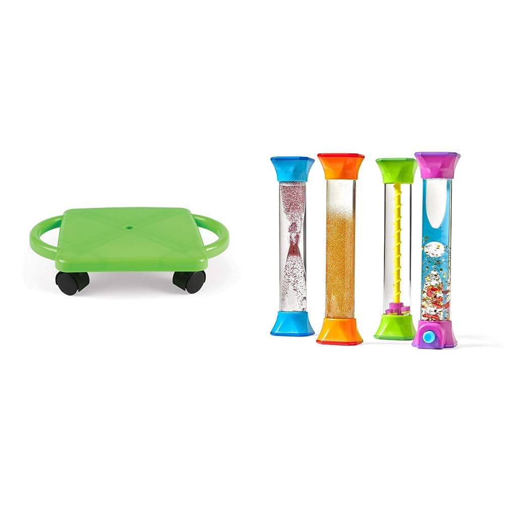 hand2mind Green Indoor Scooter Board with Handles, Gym Scooters for ...