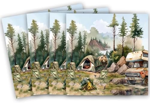 Amazon.com: Nefelibata Camping Birthday Decorations Camping Paper ...