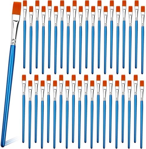 Amazon.com: 10Pcs 1 inch Flat Paint Brushes for Acrylic Painting ...