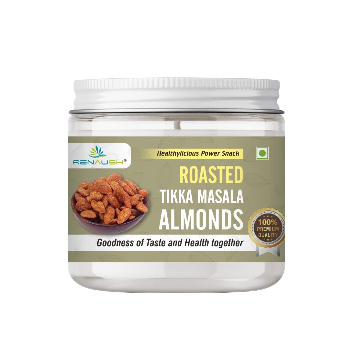 Buy RENAUSH Roasted Tikka Masala Almonds / Badam / Flavored Nuts, Dry ...