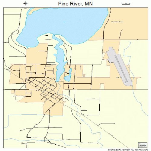 Large Street & Road Map of Pine River, Minnesota MN - Printed poster ...