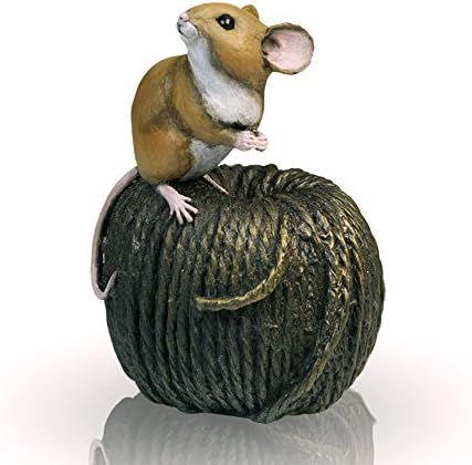 Richard Cooper Studio - Hand Painted Cold Cast Bronze Mouse on Ball of ...