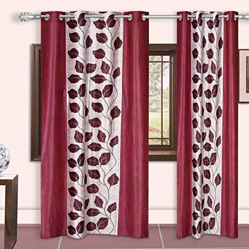 Buy initex Patta Modern Eyelet Window 2 Piece (Multicolour, 4x5ft ...