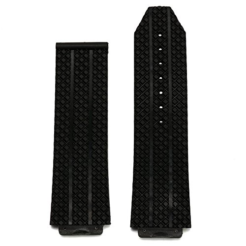 GENERIC24mm Replacement Black Silicone Rubber Watch Band Strap For ...