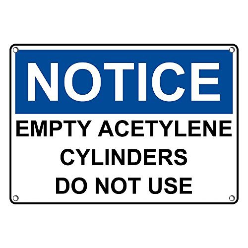 Amazon.com: Weatherproof Plastic OSHA Notice Empty Acetylene Cylinders ...