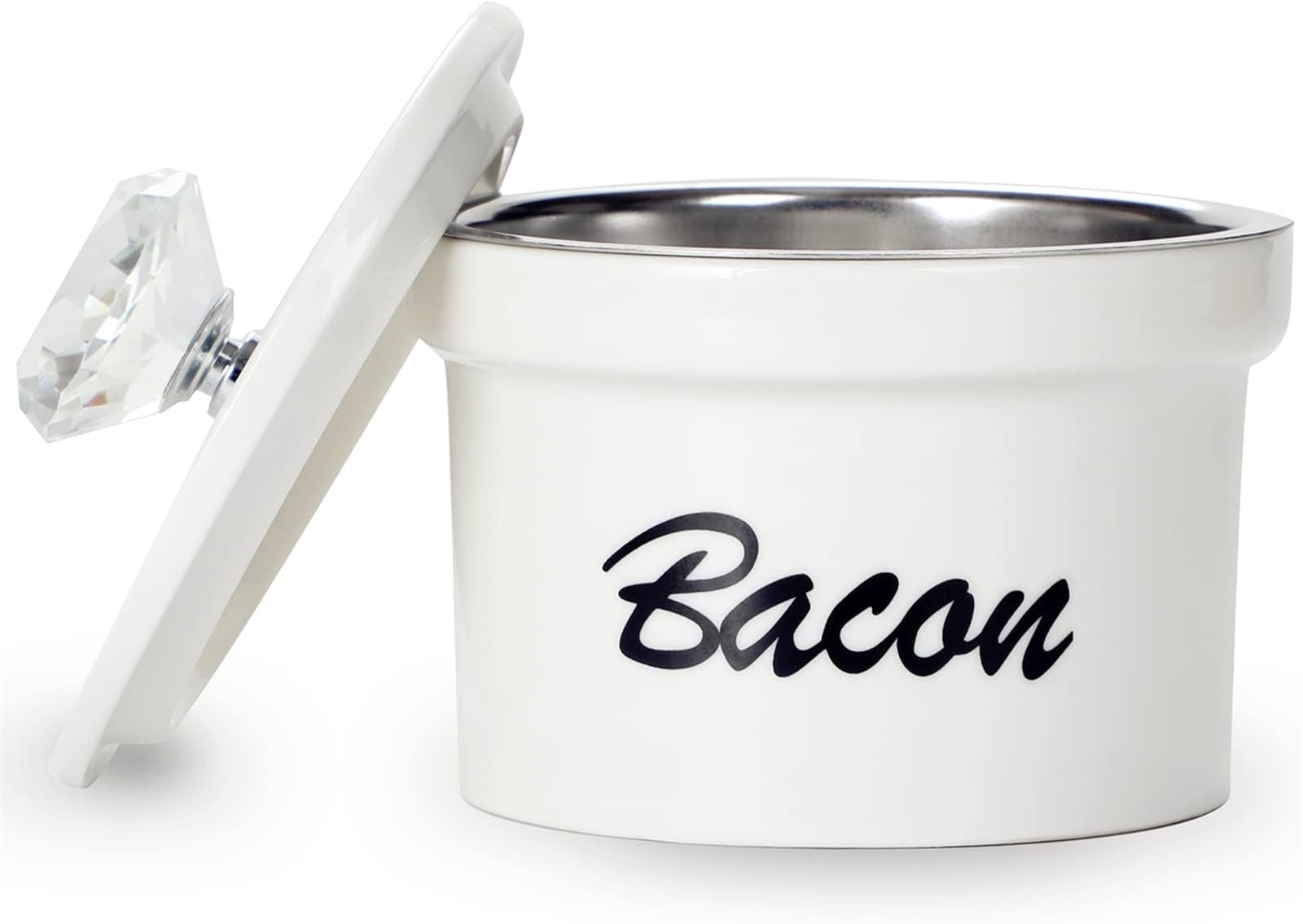 Amazon.com: Bacon Grease Saver with Strainer , Porcelain Bacon Grease ...