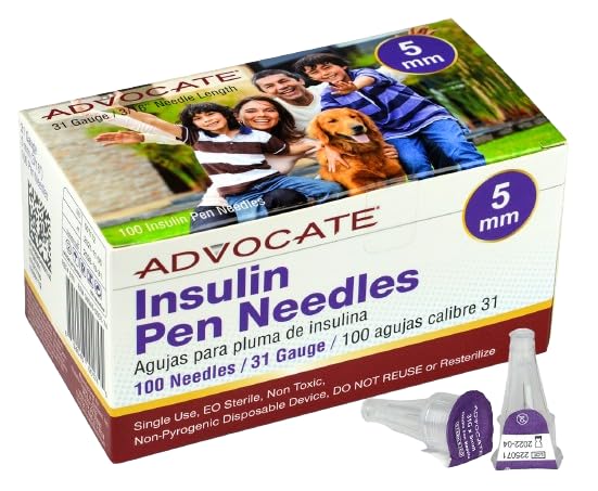 Amazon.com: Diabetic Pen Needles 31g 5mm, Extra Lubricated, Tri-Bevel ...
