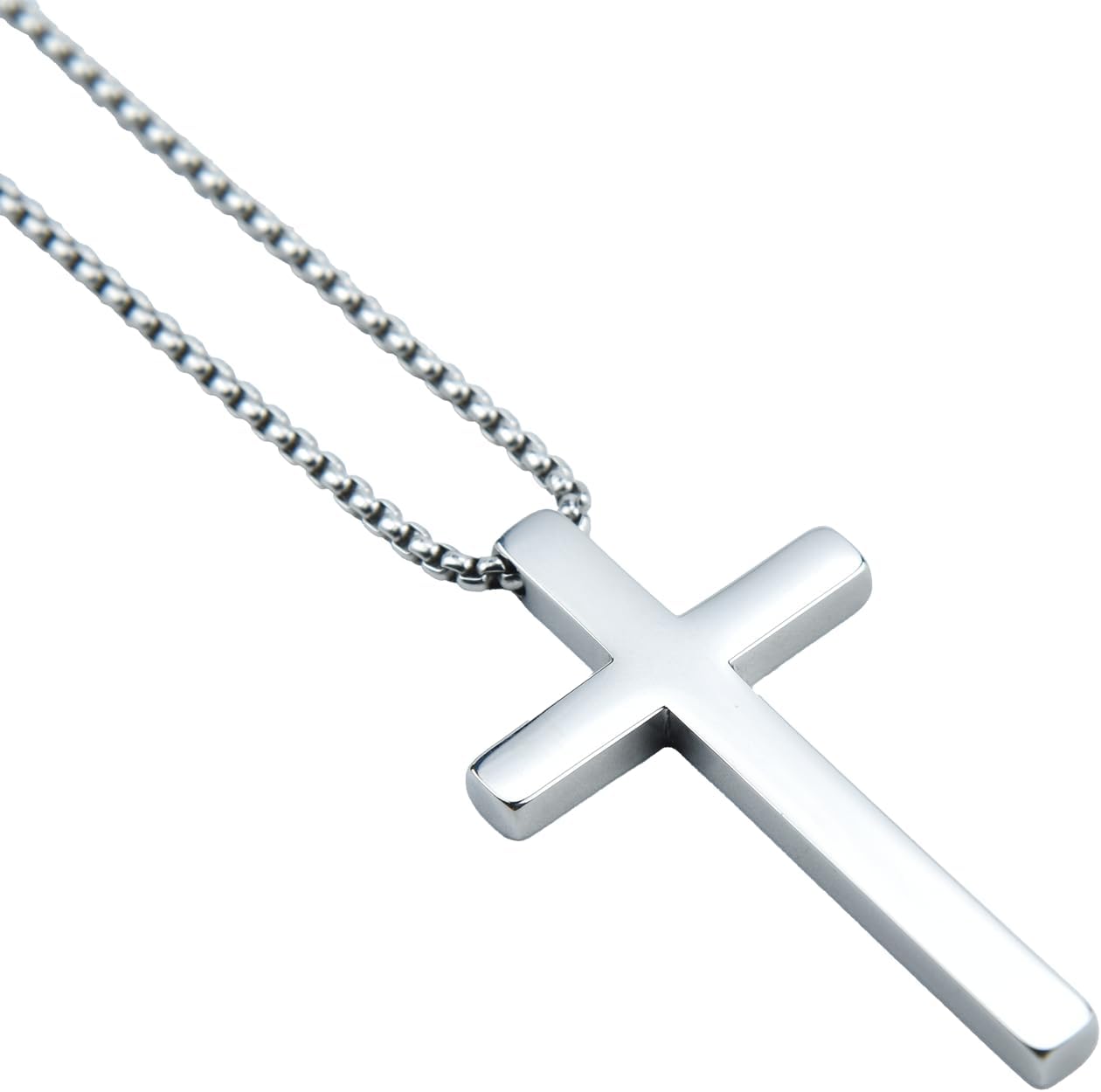 abolius Cross Necklace for Men, Stainless Steel Cross Pendant Necklace ...