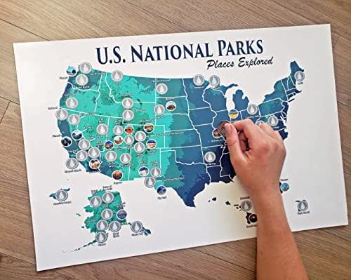 Amazon.com: National Park Scratch Off Map; 12x18 National Park Travel ...