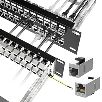 Amazon.com: Jadaol 48 Port Shielded Patch Panel Rack or Wall Mount 19 ...