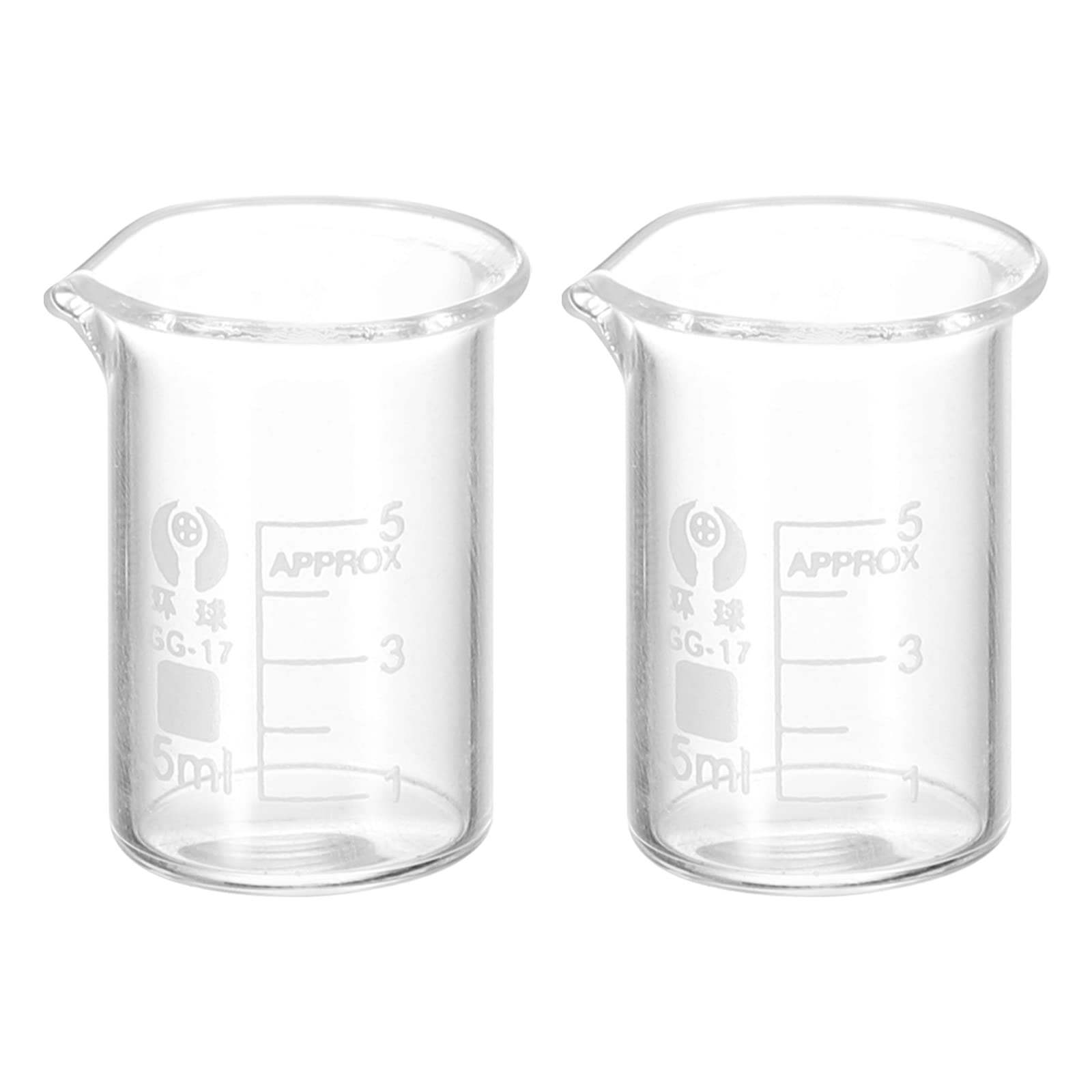 Amazon.com: PATIKIL 2Pcs 5ml Low Form Glass Beaker, 3.3 Borosilicate ...