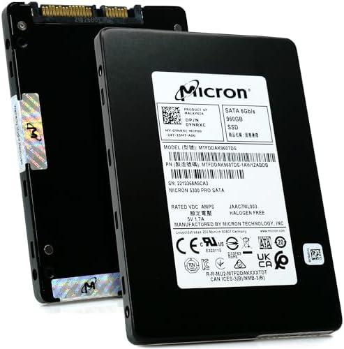 Amazon.com: Micron SSD 960GB 5300 Pro 2.5 SATA 6 Gb/s MTFDDAK960TDS ...