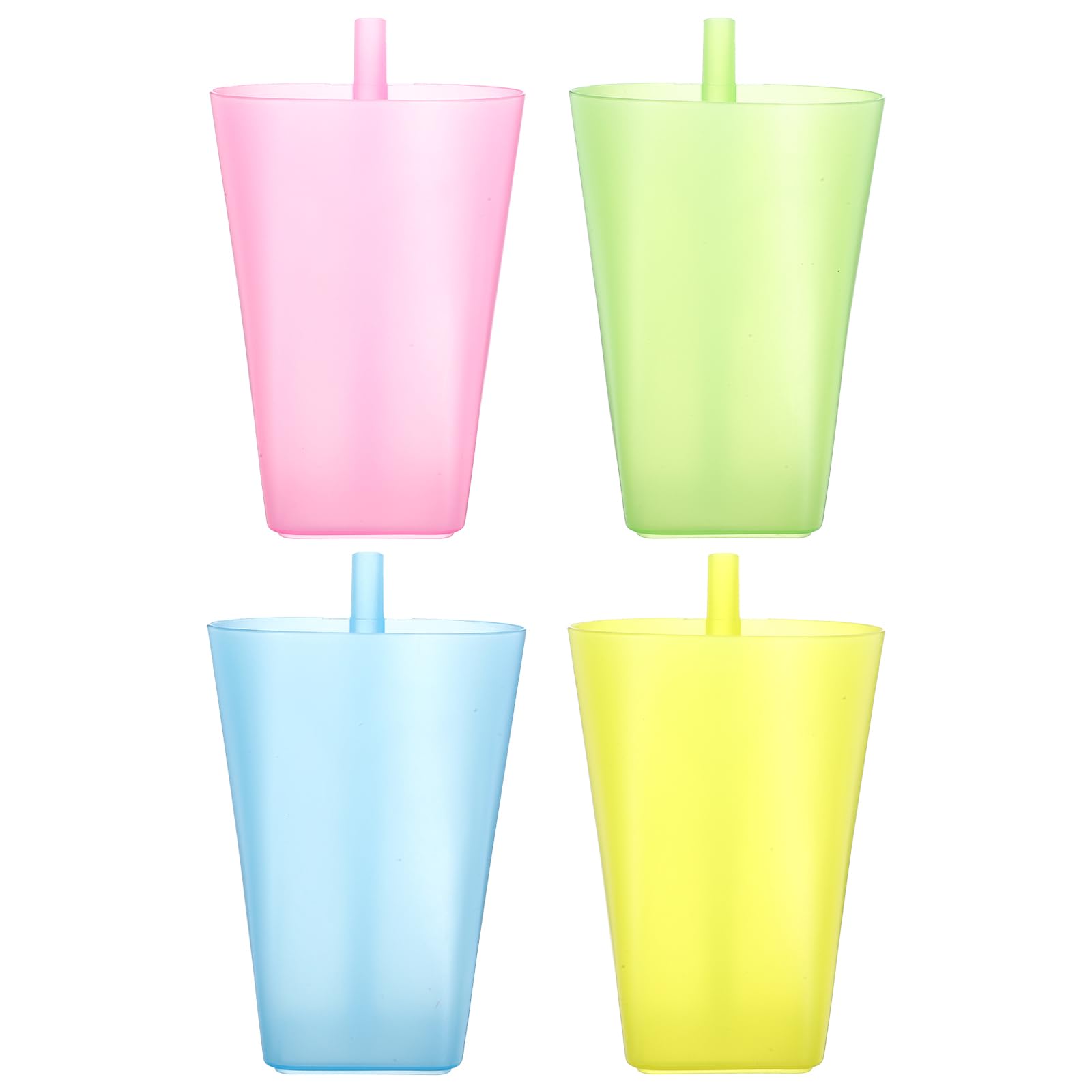Amazon.com : MAGICLULU 4Pcs Cup with Built in Straw Plastic Water Sippy ...