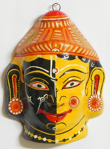 Buy DollsofIndia Radha and Krishna Mask - Wall Hanging - Papier Mache ...