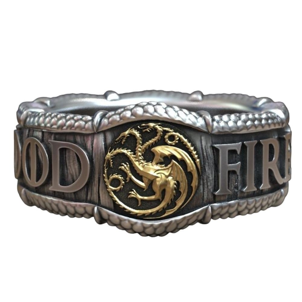 Amazon.com: SilverDia Dragons Emblem House Targaryen Ring 925 Sterling ...