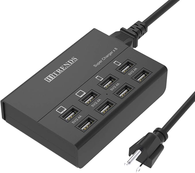Cargador USB, 8 Puertos Rápido Cargadores de Escritorio 50W/10A ...