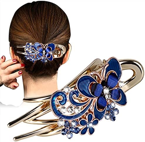 Amazon.com : CROWN GUIDE Sparkling Crystal Stone Hair Clip, Large Size ...