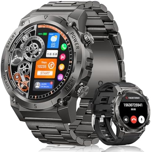 DEKELIFE Men's Military Smartwatch with Phone Function, 1.46 Inch ...