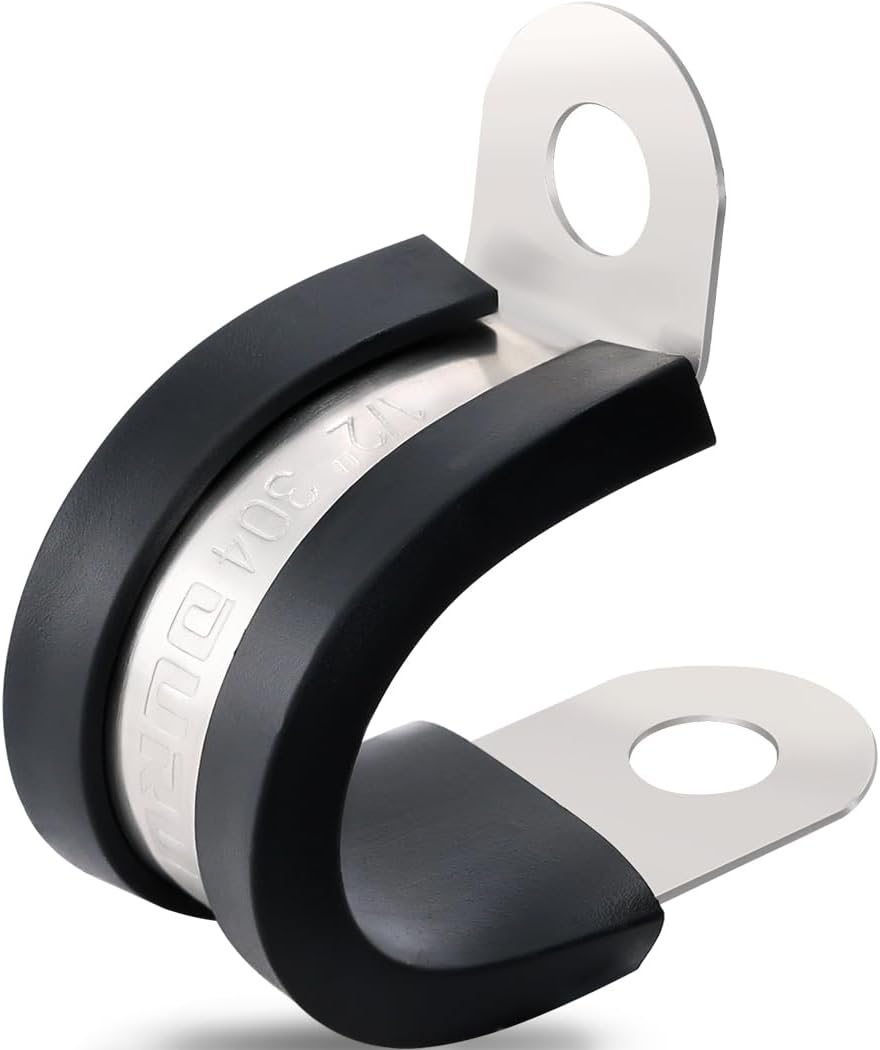 OURU 100PCS Cable Clamps 1/2 Inch 304 Stainless Steel Cable Clamps ...