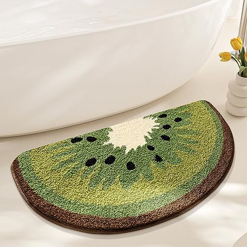 Xinyanmy Multicolour Half Round Bathroom Mat Microfiber Non-Slip ...