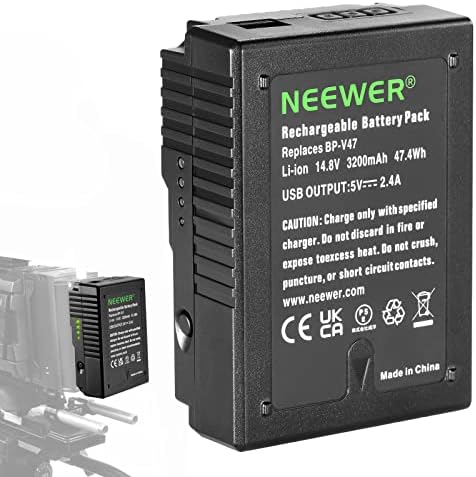 Amazon.com: Neewer V Mount/V Lock Battery,94.7Wh 14.8V 6400mAh Mini ...