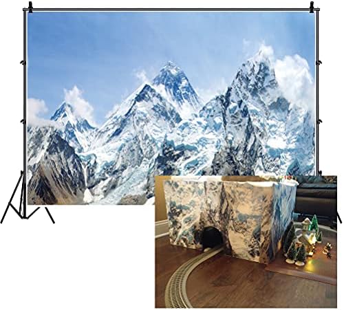 Amazon.com : Dorcev Snow Mountain Scenery Backdrop - Cold Winter Snowy ...