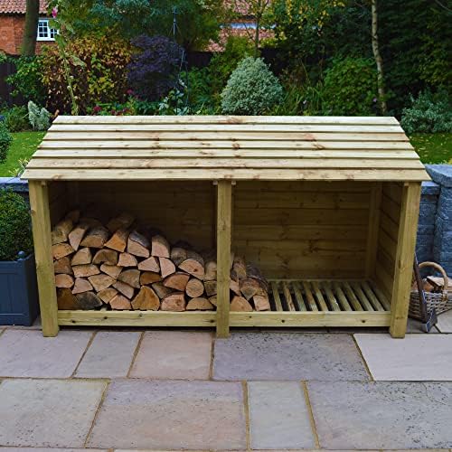 Extra Large Log Store with kindling shelfs, Pressure Treated : Amazon ...
