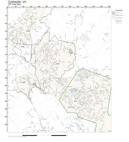 Amazon.com : ZIP Code Wall Map of Collinsville, VA ZIP Code Map ...