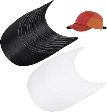 BENECREAT 20pcs 6.1x4.9inch Baseball Cap Visor Insert, White & Black ...