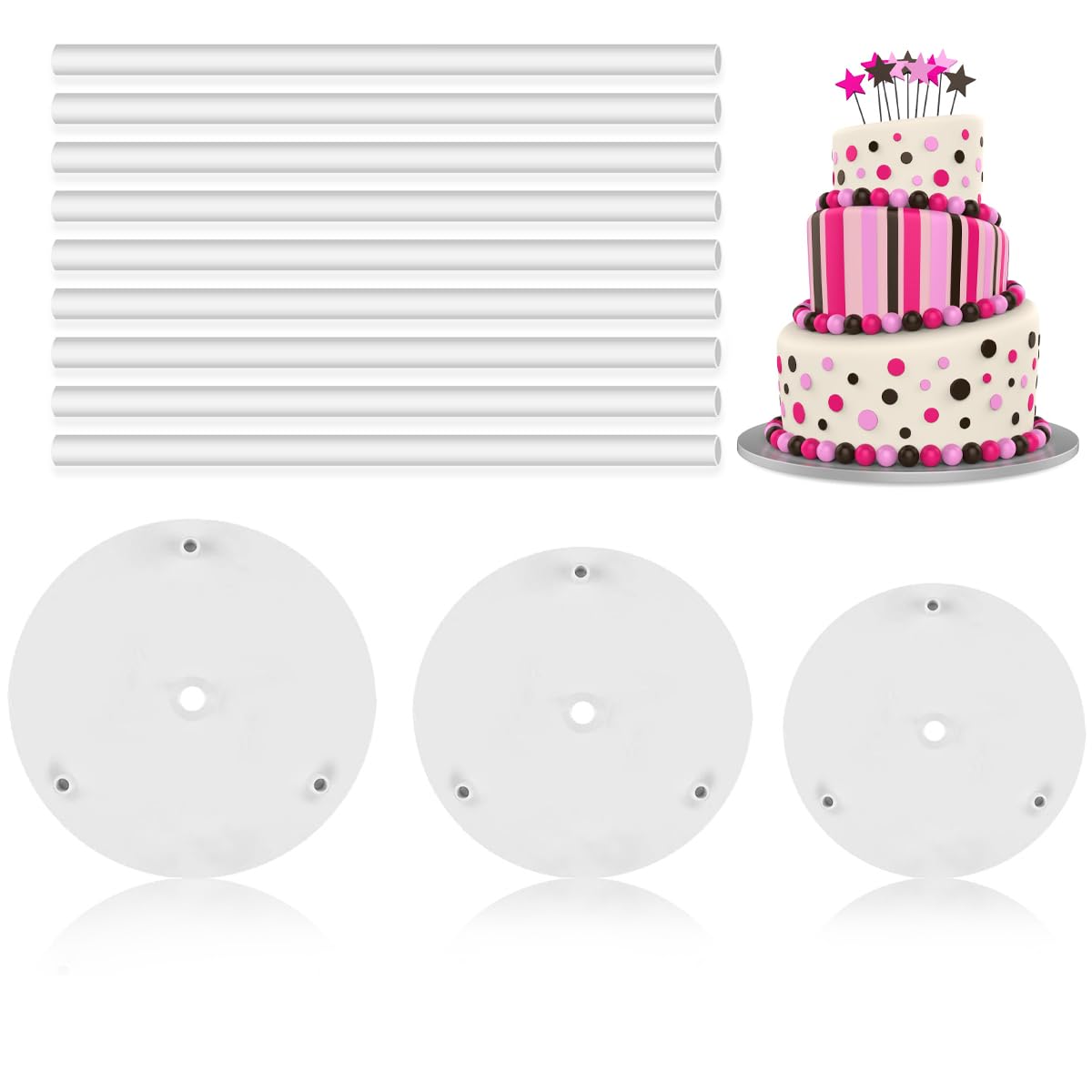 WELANE Cakes Separator Plates, 3 Tiered Cake Separator Plates Stands ...