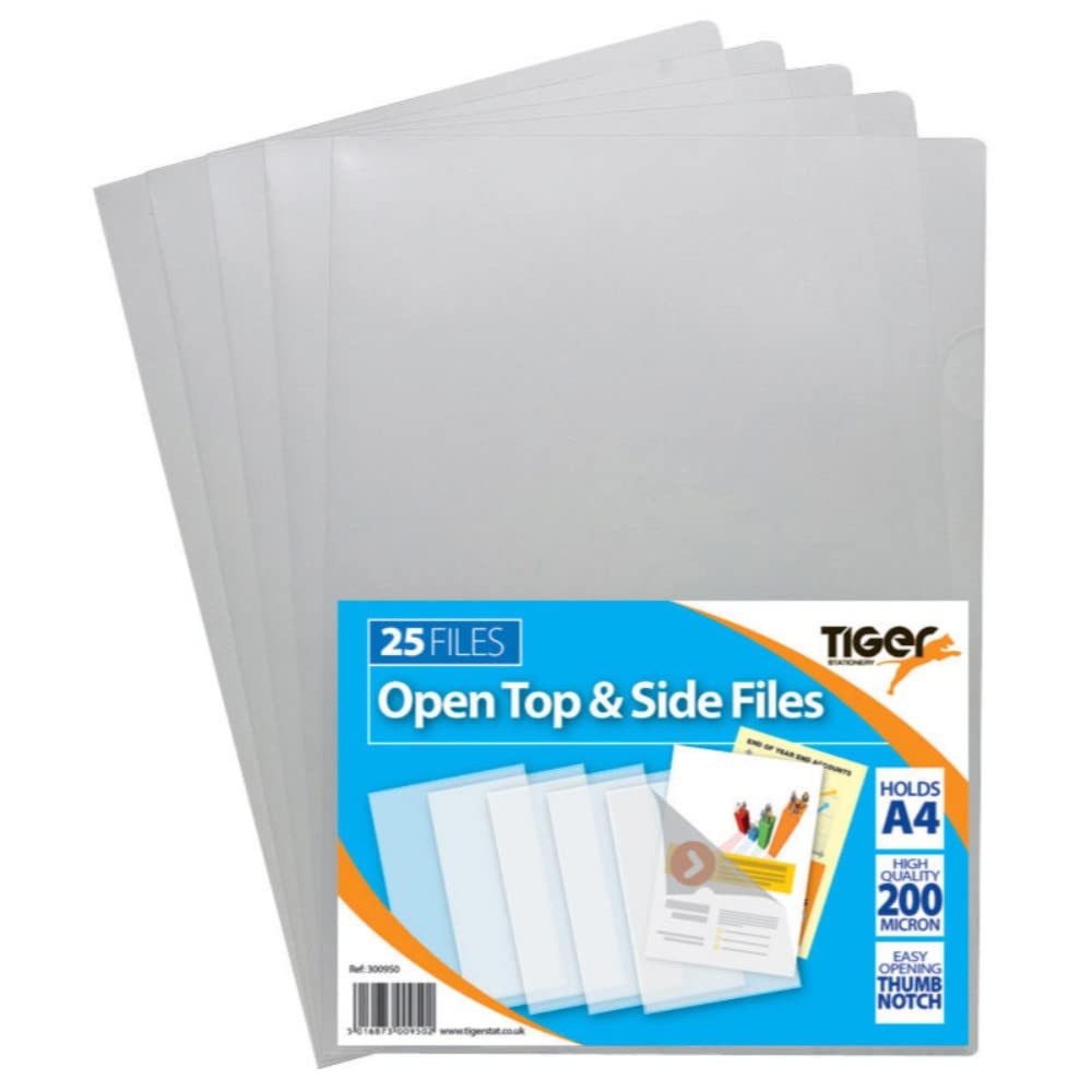 25 x A4 Clear Plastic Open Top & Side Report File Project Presentation ...