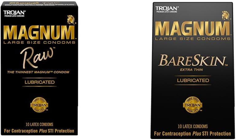 Amazon.com: Trojan Condom Magnum RAW Large 10 Count & Magnum Bareskin ...