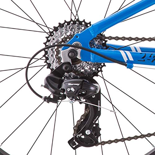 Raleigh Bikes Rowdy 24 Kids Mountain Bike for Boys Youth 9-12 Years Old, Blue - SantaBILT®