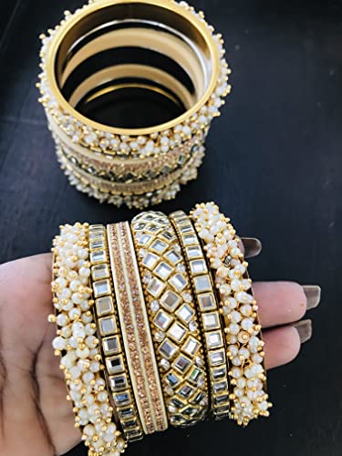 Buy Sattyaki Kundan Bridal Dulhan Bangles set Gold Plated Rajasthani ...