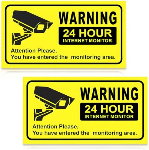 XOKL 2 Pack CCTV Signs CCTV Camera Sticker Security Self Adhesive ...