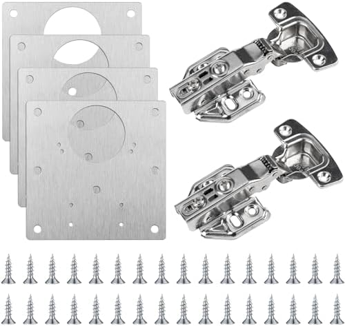 Hinge Repair Plate Kit 4Pcs Hinge Repair Plate and 2Pcs Door Hinges for ...