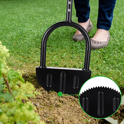 LOLYSIC Lawn Edger, Heavy Duty Half Moon Lawn Edging Tool, Saw Tooth ...